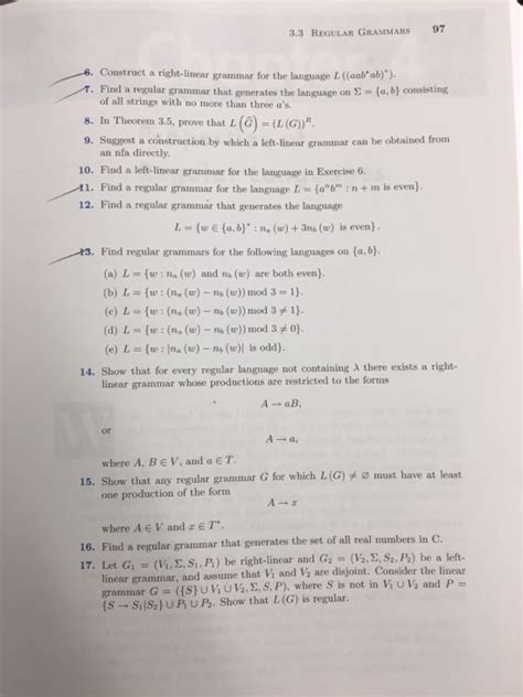 Solved Construct A Right Linear Grammar For The Language Chegg