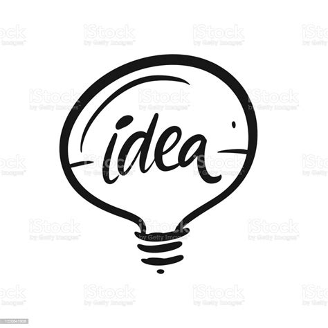 아이디어 기호입니다 손으로 쓴 글자 문구입니다 검정색 텍스트입니다 벡터 그림입니다 흰색 배경에 격리 0명에 대한 스톡 벡터 아트 및 기타 이미지 Istock
