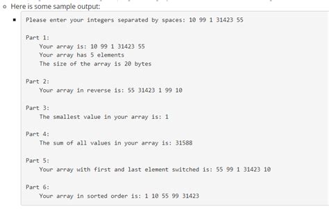 Solved Arrays Each Part Below Should Be Implemented As A Chegg
