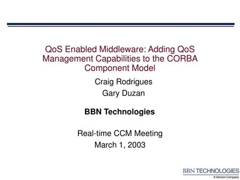 Ppt Qos Enabled Middleware Adding Qos Management Capabilities To The