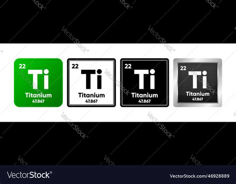 Titanium Chemical Element With 22 Atomic Number Vector Image