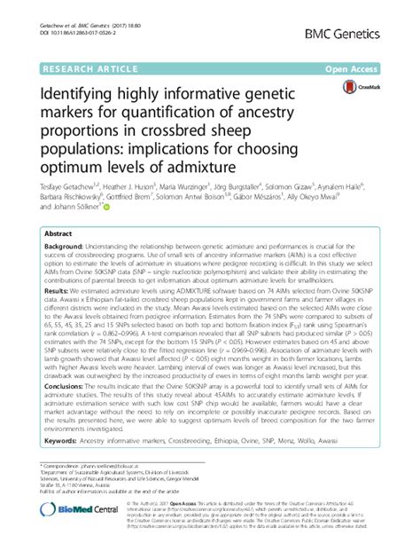 Pdf Identifying Highly Informative Genetic Markers For Quantification