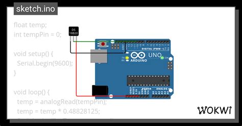 Temperature Sensor Wokwi Esp32 Stm32 Arduino Simulator