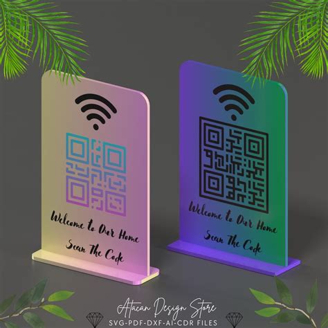 Customizable Qr Code Sign Display Stand Include Logos Perfect For Wifi And Retail Stores