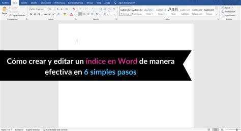Como Hacer Un Indice En Word