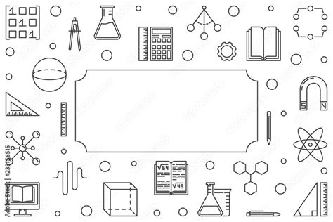 Stem Education Simple Horizontal Frame Vector Science Technology Engineering And Math
