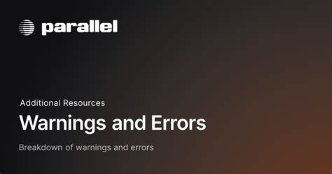 Warnings And Errors Parallel