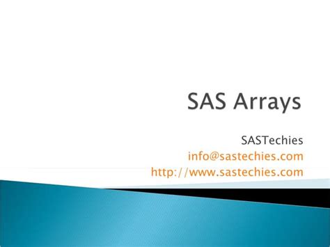 Arrays In Sas Ppt