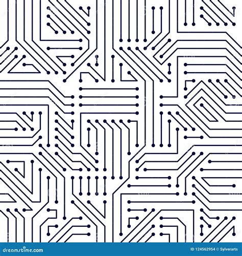 Circuit Board Seamless Pattern Vector Background Microchip Technology Electronics Wallpaper