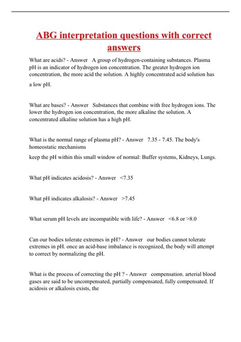 Abg Interpretation Questions With Correct Answers Abg Stuvia Us