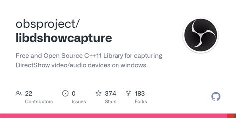 Github Obsprojectlibdshowcapture Free And Open Source C11 Library