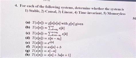 4 For Each Of The Following Systems Determine