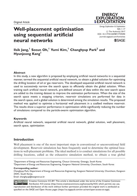 Pdf Well Placement Optimisation Using Sequential Artificial Neural Networks