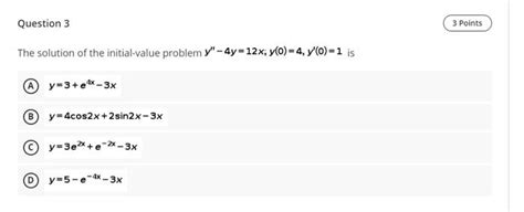 solved question 1 2 points the complementary function yc for
