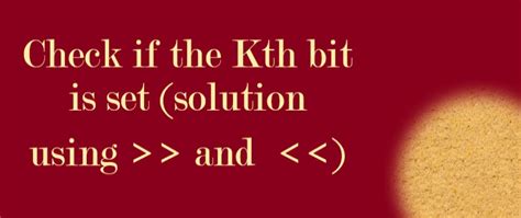 Check If The Kth Bit It Set Dev Community