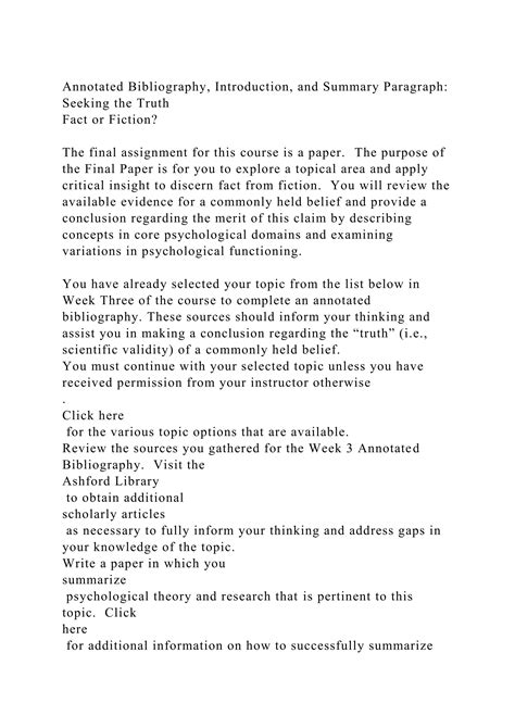 Annotated Bibliography Introduction And Summary Paragraph Seeking Docx Educational