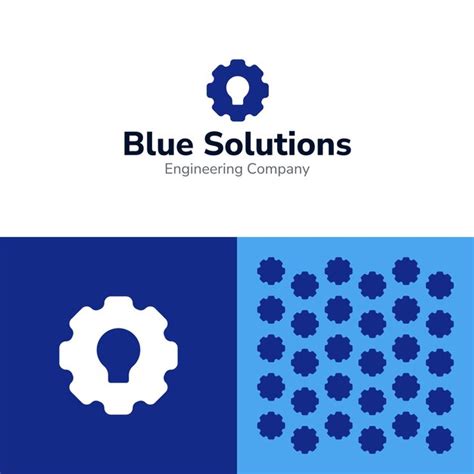 Premium Vector Logo Blue Solutions Engineering Company