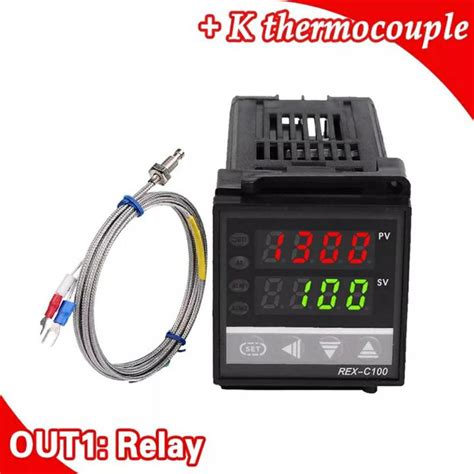 Dual Digital Rkc Pid Temperature Controller Rex C100 With Sensor Thermocouple K Relay Output