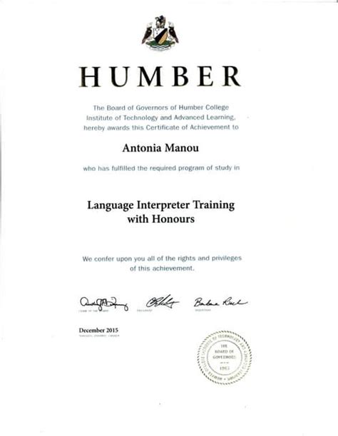 Language Interpreter Training Certificate Pdf