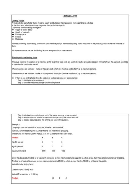 Limiting Factor 1 Pdf