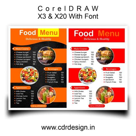 Restaurant Menu Card Design Cdr File