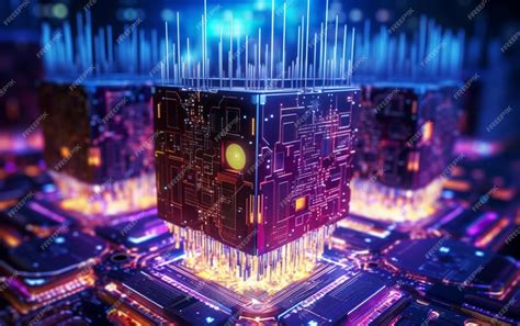 Premium Photo Artificial Intelligence Quantum Computer Technology Concept
