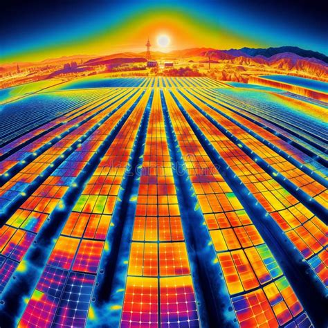 Thermal Solar Visualization Sunset Heat Map Shows Photovoltaic