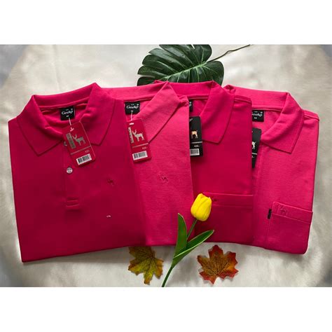 เสื้อโปโลgeekoตรากวาง ชาย หญิง สีบานเย็นเข้ม บานเย็นสด Shopee Thailand