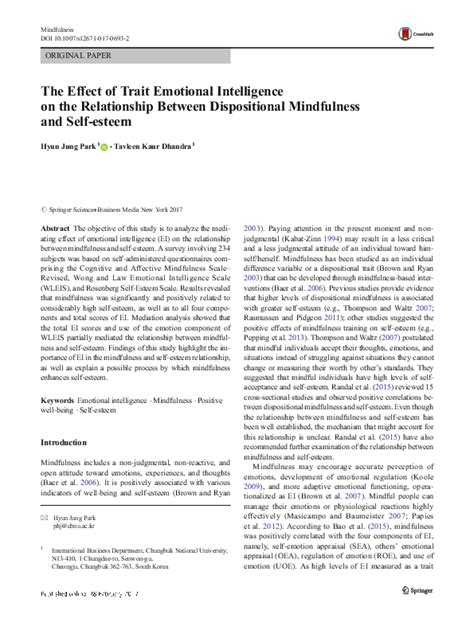 Pdf The Effect Of Trait Emotional Intelligenceon The Relationship Between Dispositional