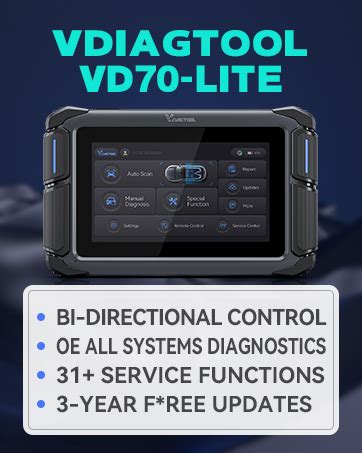 Amazon Com VDIAGTOOL Bidirectional Scan Tool VD70 Lite OBD2 Scanner Diagnostic Tool With 31