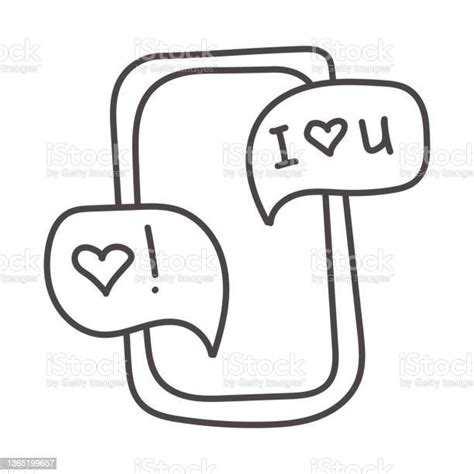 사랑 메시지와 색상 전화 발렌타인 데이 휴일sms와 낙서 스마트 폰 사랑 벡터 일러스트와 메시지 Brand Name Online Messaging Platform에 대한