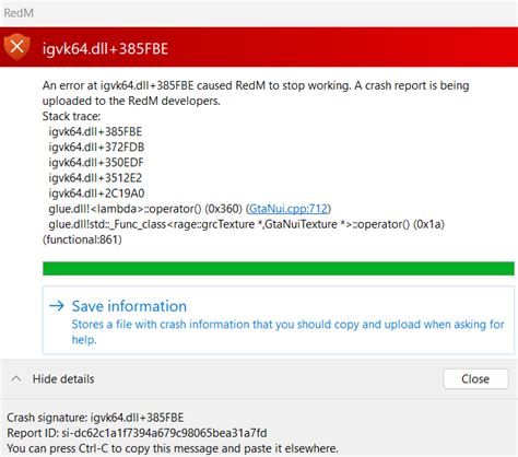 Redm Crash On Launch Igvk64dll385fbe Redm Client Support Cfxre Community