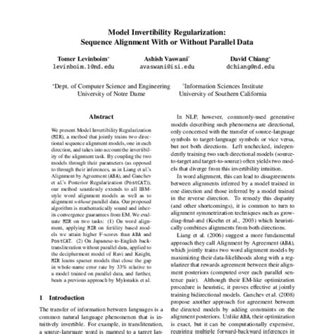 model invertibility regularization sequence alignment with or without