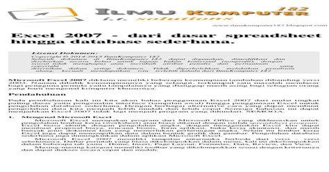 Belajar Microsoft Exel Lengkap PDF Document