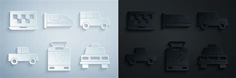 설정 트램 과 철도 자동차 택시 자동차 고속 기차와 노트북 전화 택시 서비스 아이콘 벡터 3차원 형태에 대한 스톡 벡터 아트 및 기타 이미지 Istock