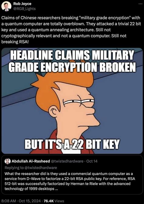 Robert Park On Linkedin Rsa Encryption Quantum Computer Laypeople