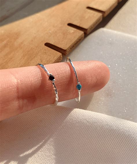 이벤트11실버 925실버 원석 터키석 블랙 레이어드 체인 은 실반지 에이블리