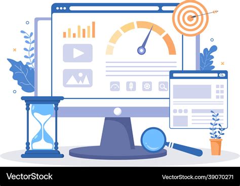 Website Loading Speed Optimization With Server Vector Image