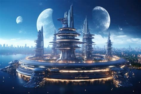 Premium Ai Image Futuristic Space City D Rendering Elements Of This Image Furnished By Nasa A