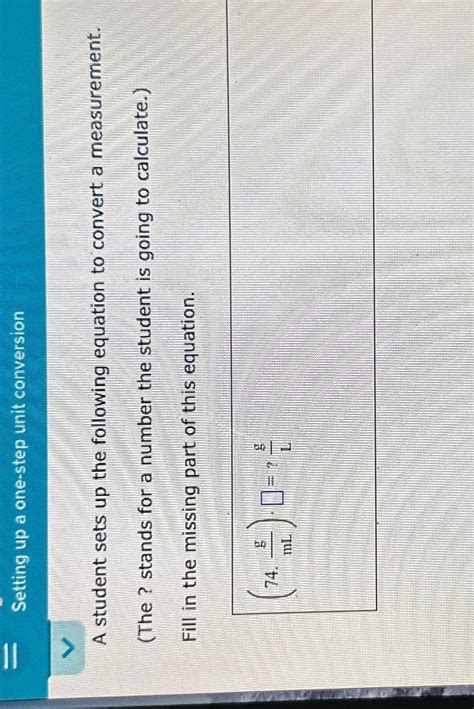 Solved Setting Up A One Step Unit ConversionA Babe Sets Chegg Com