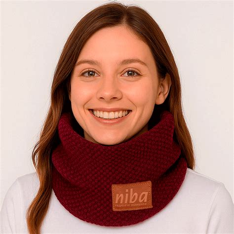 Bufanda Lana Circular Burdeo Niba Niba Chile