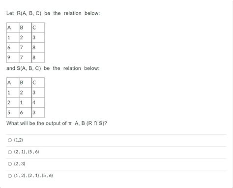 Solved Let R A B C be the relation below А B C 1 2 3 8 Chegg com