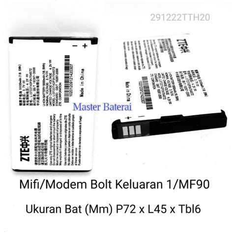 Jual Baterai Modem Wifi Mifi Bolt Mf90 Zte Bolt Mf 90 Double Ic Protection Shopee Indonesia