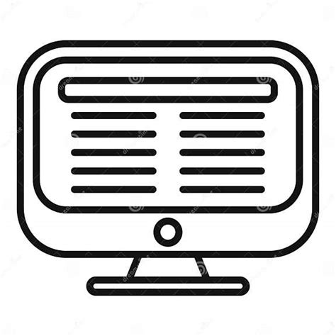 Computer Monitor Displaying Important Data Information Stock Vector