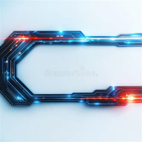 Abstract Futuristic Tech Frame With Glowing Lines Stock Illustration Illustration Of