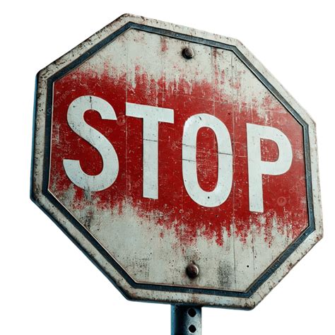 굵은 빨간색과 명확한 메시지를 강조하는 정지 신호의 클로즈업 보기 도로 안전에 대한 주의 정지 신호 클로즈업 정지 신호 도로 안전 Png 일러스트 및 이미지 에 대한