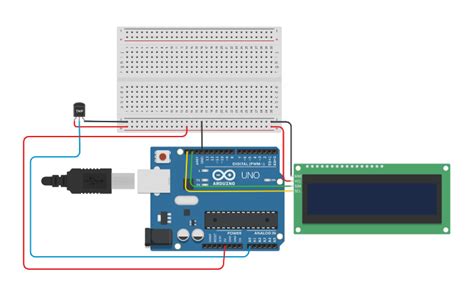Circuit Design Sensor Temperatura Lcd Tinkercad