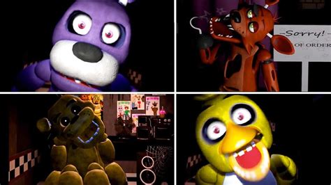 Five Nights At Freddys 1 Jumpscares All Fnaf Animatronic Jumpscares
