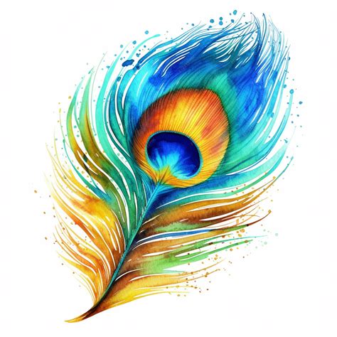 Premium Photo Peacock Feather Watercolor Painting By Artist Michelle