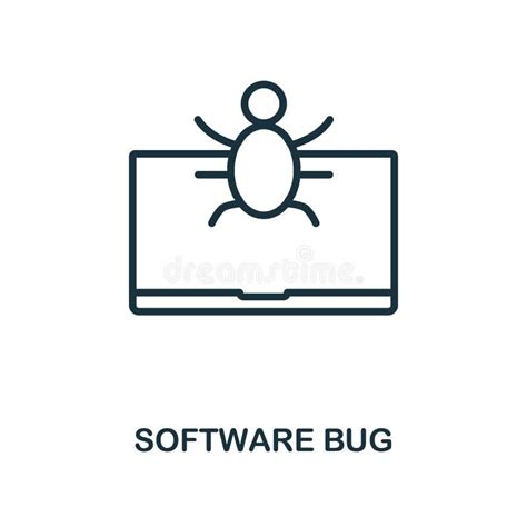 Software Bug Icon Outline Style Thin Line Creative Software Bug Icon